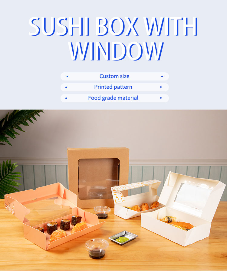Elegant Paper Sushi Box with Window - Lokyo Packaging UK LTD