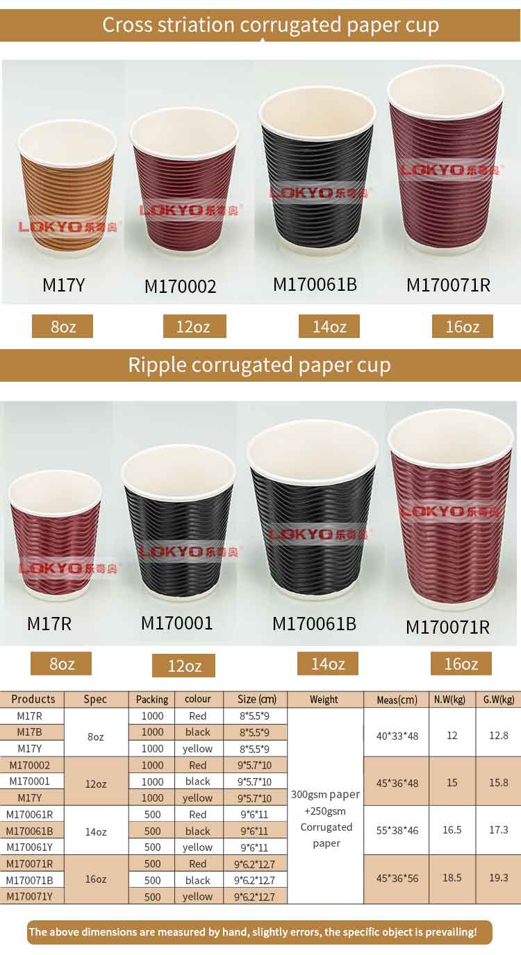 Insulated Ripple Wall Paper Cups Wholesale Eco Friendly Lokyo